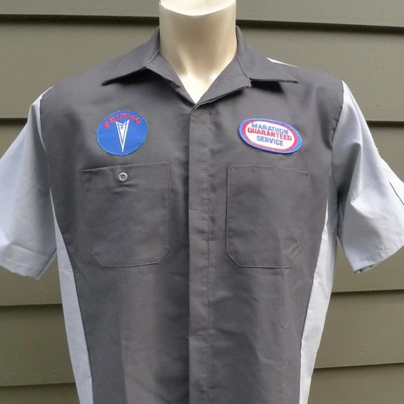 Shirts | 199s Pontiac Service Station Mechanics Work Shirt Size L 49 ...